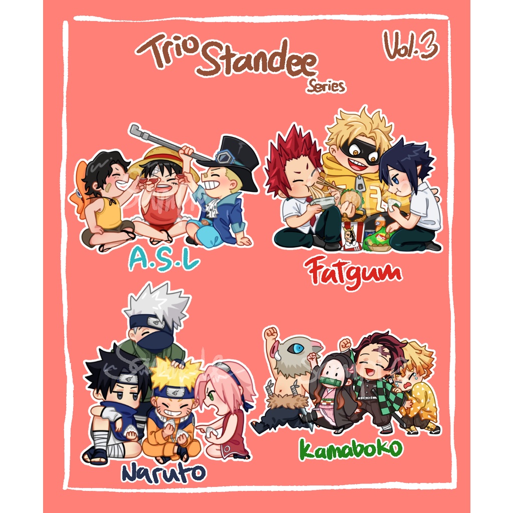 Jual TRIO STANDEE SERIES One Piece , Kimetsu no Yaiba , BNHA , NARUTO ...
