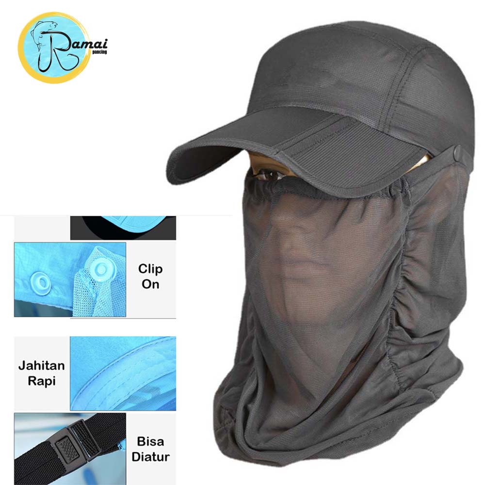 Jual Topi Anti Sinar UV Matahari Topi Mancing Hiking Ladang | Shopee ...