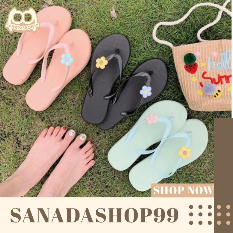 Jual (SD2) Sandal Jepit Spons Motif Bunga Sandal Wanita | Shopee Indonesia