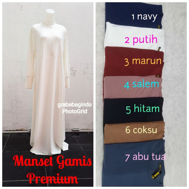 Jual MANSET GAMIS PREMIUM PANJANG LENGAN PANJANG / DALAMAN GAUN LENGAN ...