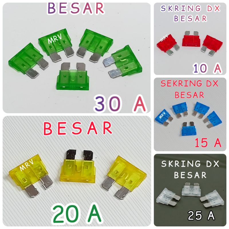 Jual (10 pcs) FUSE SKRING DX BESAR / SKRING TANCAP DX BESAR | Shopee ...
