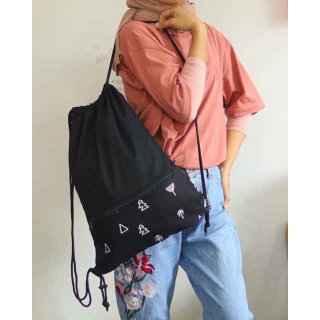 Jual Tas Wanita Serut Backpack Multifungsi Tas Ransel Stylish String bag Kanvas SPNB Kode Komb ...