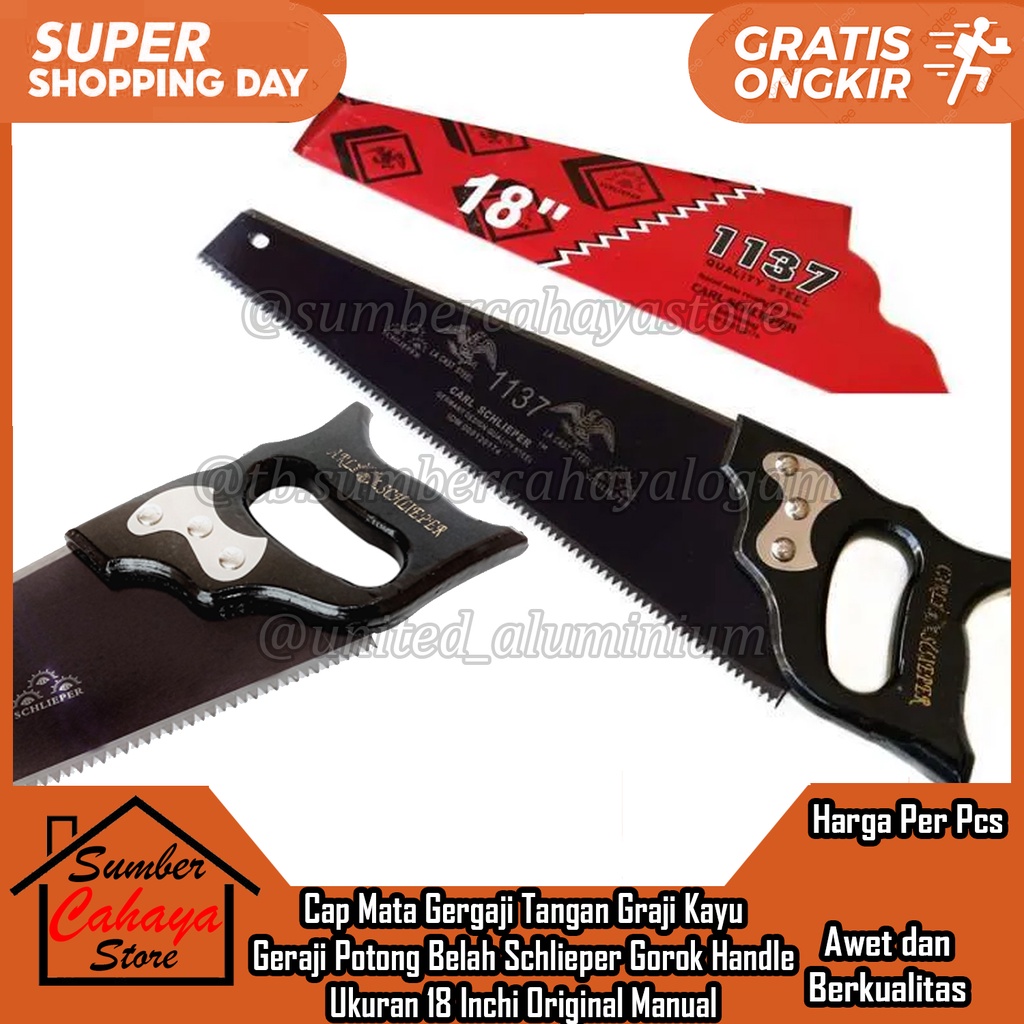 Jual Cap Mata Gergaji Tangan Graji Kayu Geraji Potong Belah Schlieper Gorok Kusen Papan Batang ...