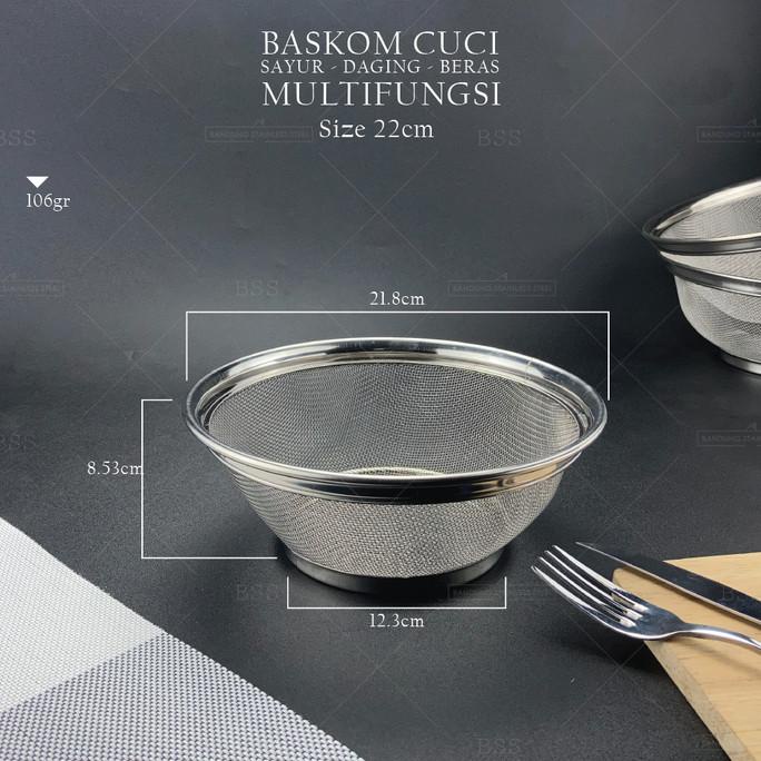 Jual Baskom Saring 22cm 25cm 28cm Lubang Cuci Sayur Masak Jaring ...