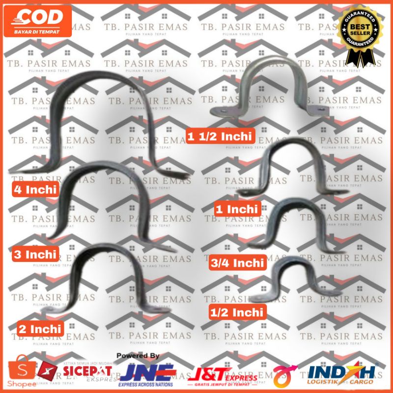 Jual Klem Pipa 1/2"-4"Inch / Klem Plat Besi / Klem Paralon / Klem Pipa PVC / Klem Omega / Klem ...