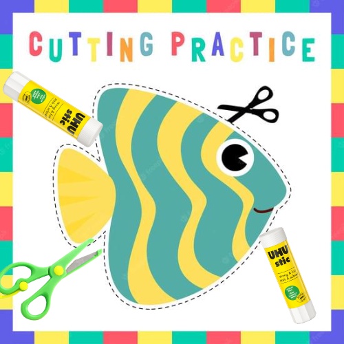 Jual 40 hal Belajar Menggunting Menempel Anak TK SD - WORKSHEET Cut and ...