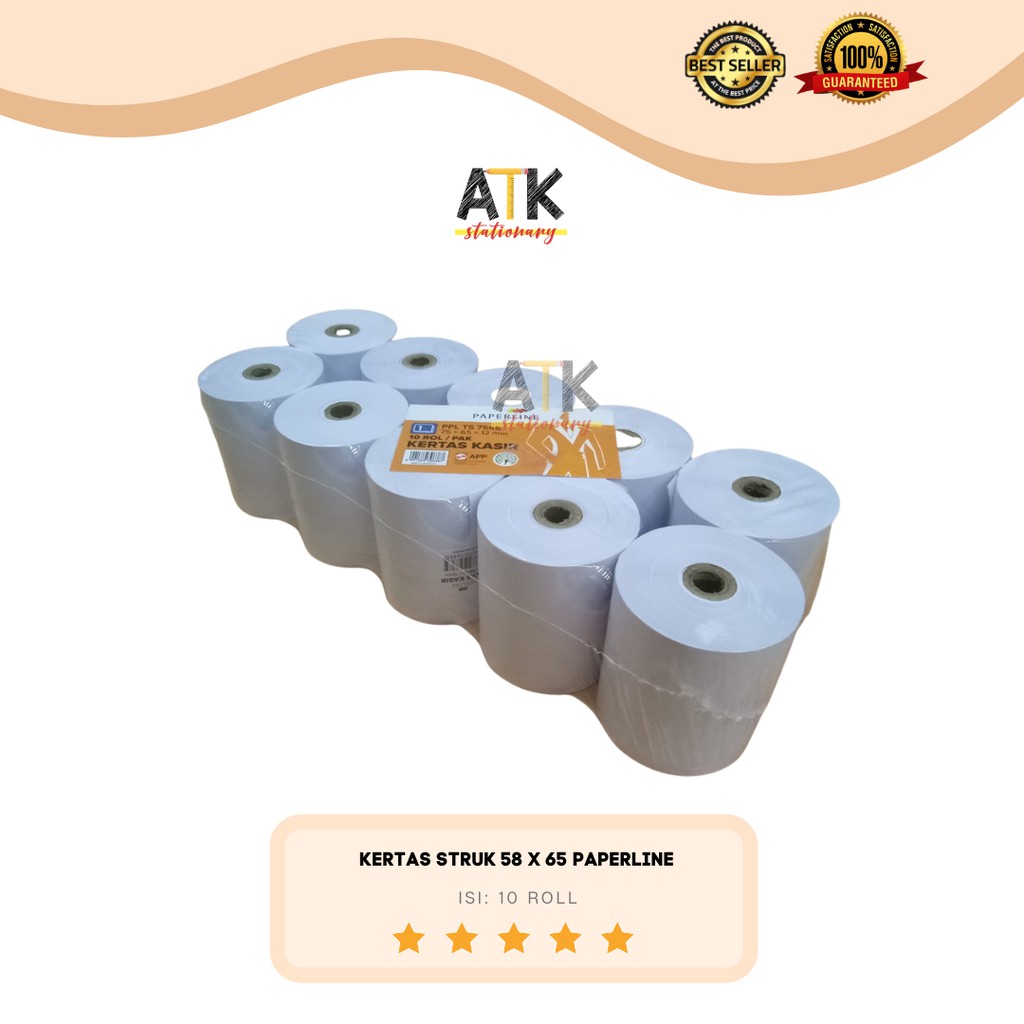 Jual Kertas Struk Kasir / Kas register 58 X 65 Paperline 1 Pack ( 10 ...