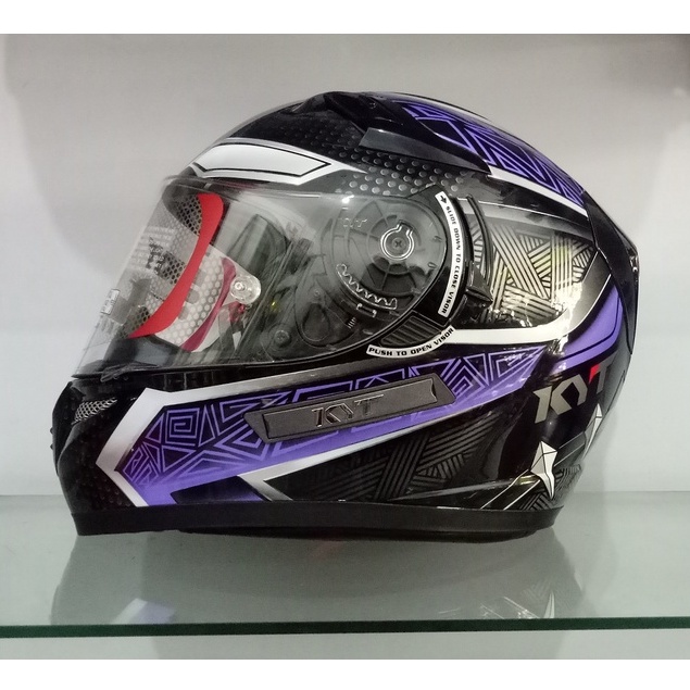Jual Helm KYT K2 Rider BLACK PANTHER PURPLE GLOSSY off Bonus Tear Off ...