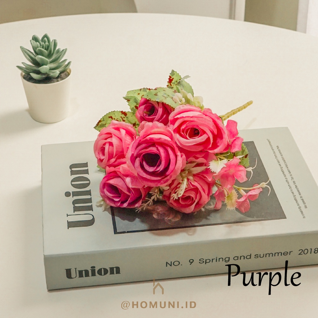 Jual Buket Bunga Palsu Mawar Belanda 6 Kuntum/Rose Artificial Flower ...