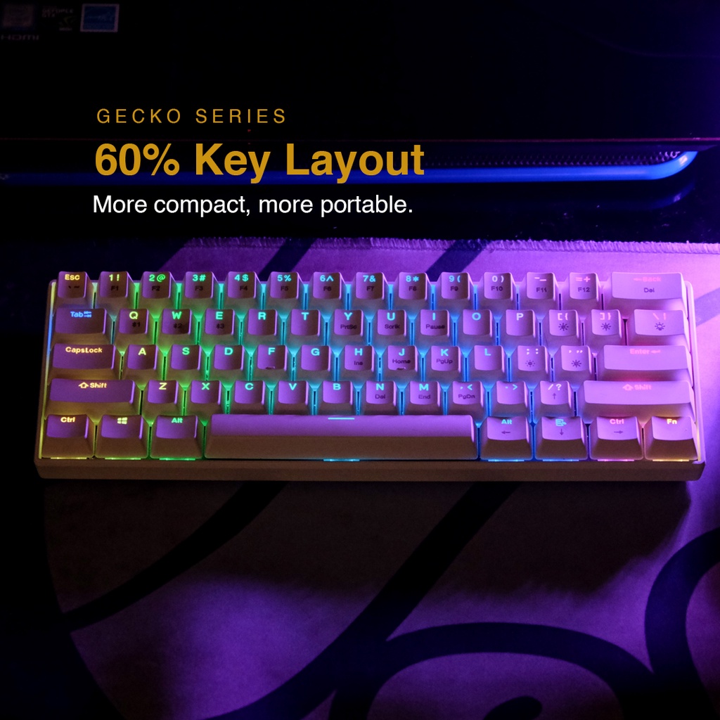 Jual KOODO Gecko-X 60% Layout RGB Mechanical Keyboard Outemu Universal ...