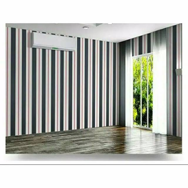 Jual Walpaper dinding Garis Hitam Putih Merah 45 cm x 10 meter / wallpaper sticker | Shopee ...