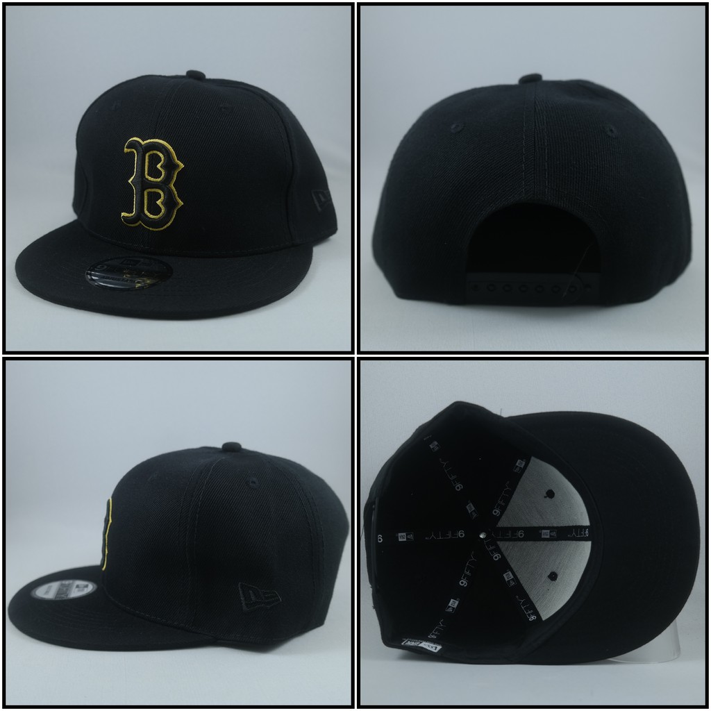 Jual TOPI SNAPBACK MLB BOSTON RED SOX HITAM LOGO HITAM KUNING | Shopee ...