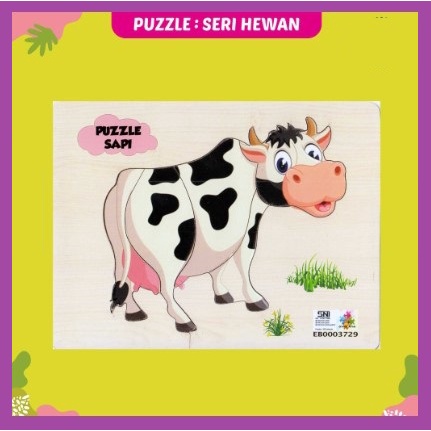 Jual Puzzle Kayu Mainan Edukasi Untuk Anak Seri Hewan Kura Sapi Unta ...