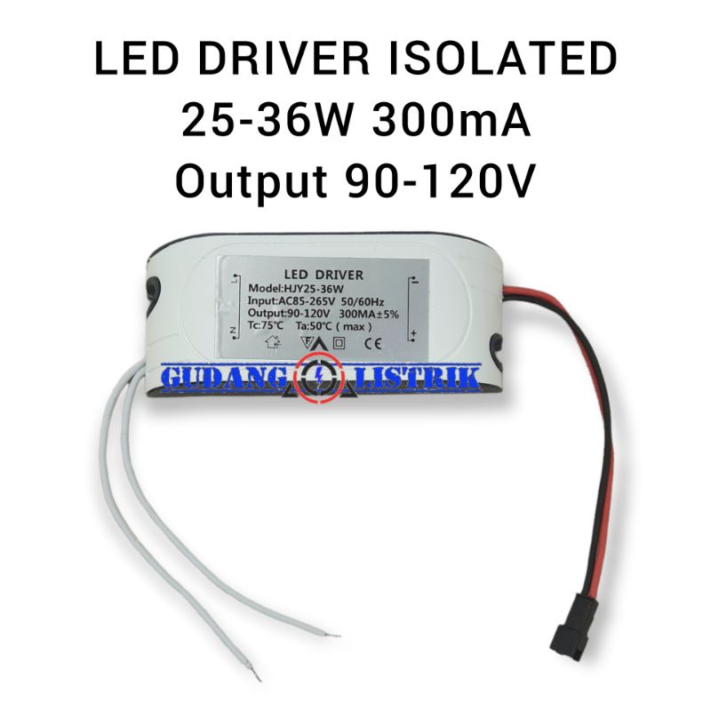 Jual Led Driver Trafo Led Adaptor Led Panel 25-36W 90-120V 300mA ...