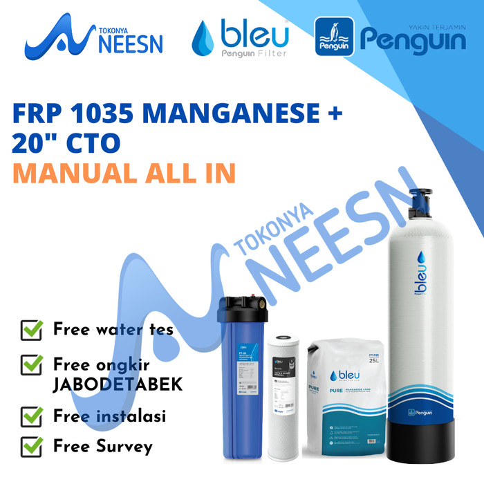 Jual Paketan filter air sumur FRP 1035 mangan manual + FBT 20 inch GAC ...