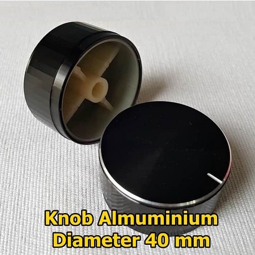 Jual 40mm Knob Potensio Aluminium Black Tutup Potensiometer Volume ...