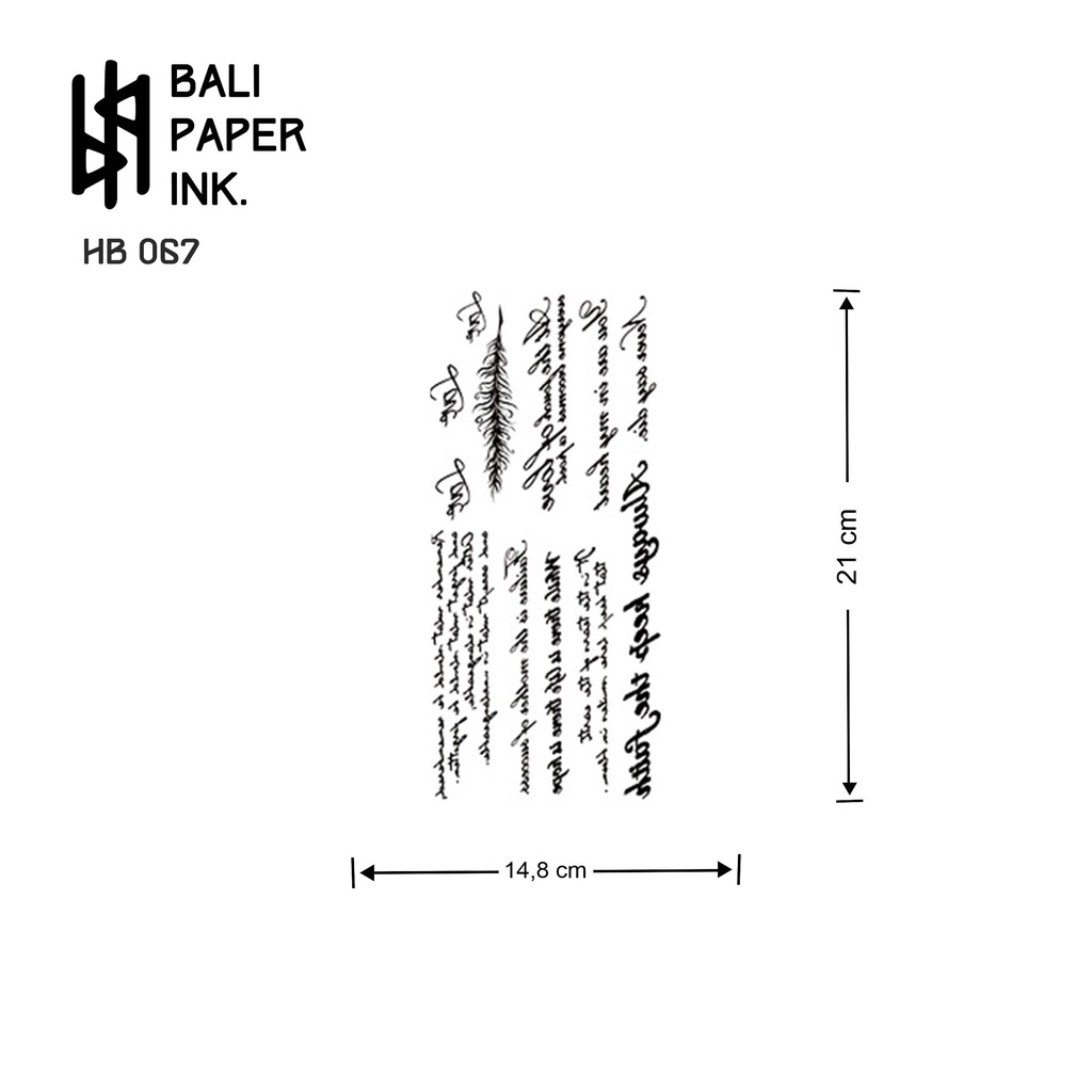 Jual HB067 Letter Tato Temporer Basic Bali Paper Ink | Shopee Indonesia