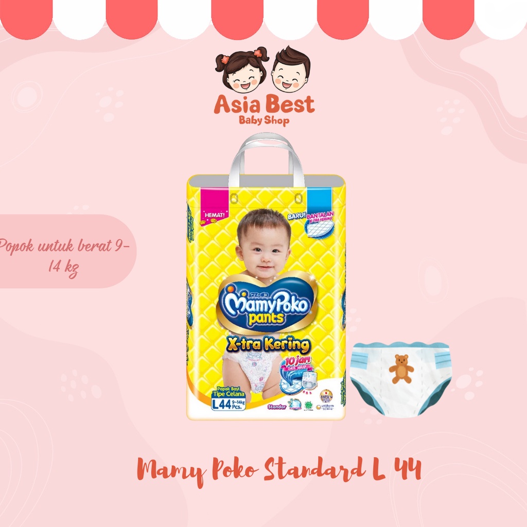 Jual Mamy Poko Standard L42-Popok anak untuk berat 9-14 kg | Shopee ...