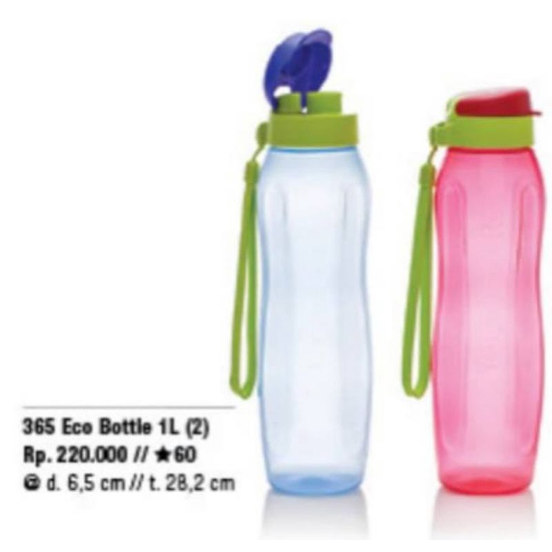 Jual eco botol tupperware 1 liter flip top/ 500 ml ulir/tumbler 350 ml | Shopee Indonesia
