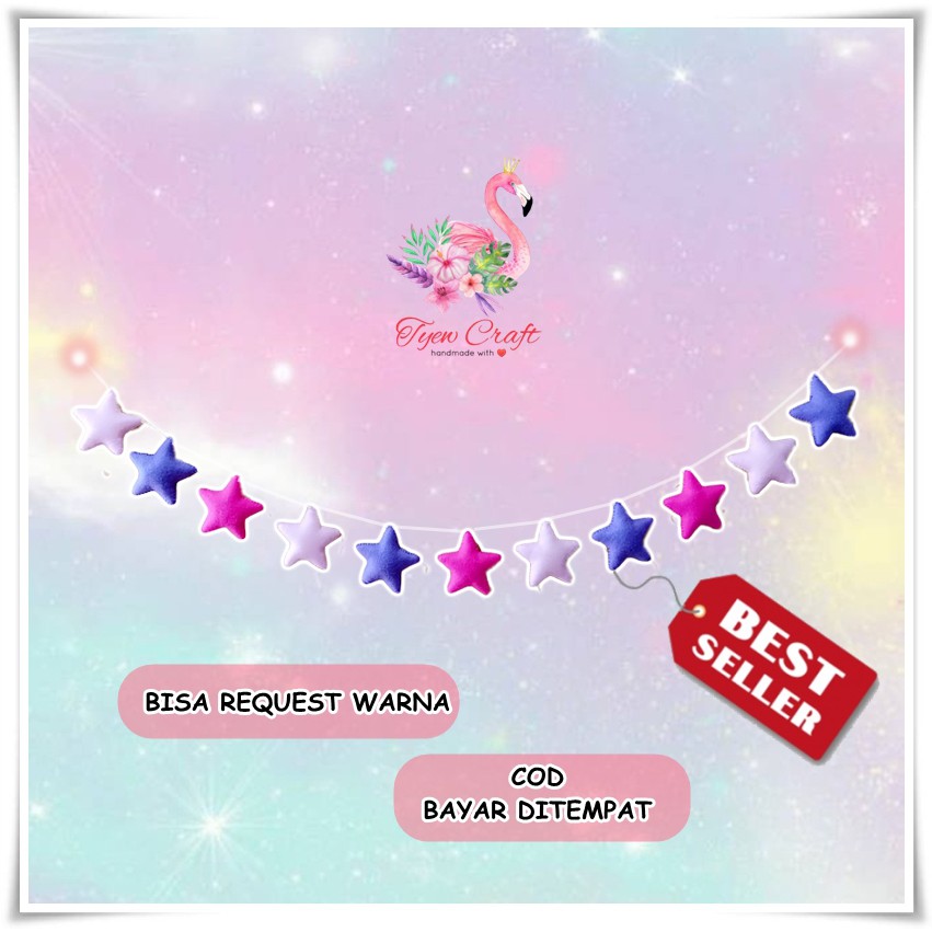 Jual BUNTING FLAG BINTANG BUNTING FLAG CUSTOM HIASAN DINDING DEKORASI ...