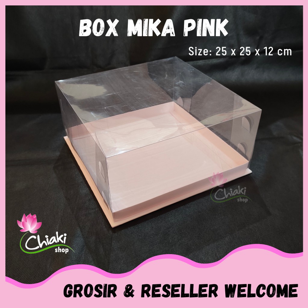 Jual Box Mika PINK Uk 25 x 25 x T. 12 cm Cupcake isi 9 Cake Pudding ...