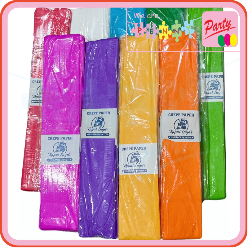 Jual Kertas Krep / Crepe Paper 60cm x 100cm Kertas Warna Warni ...