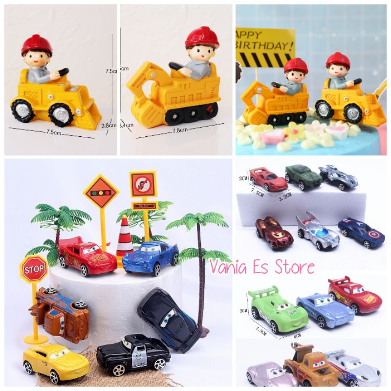 Jual Topper Cake Set = 6 Pcs Car Mc Queen / Car Avenger / Hiasan ...