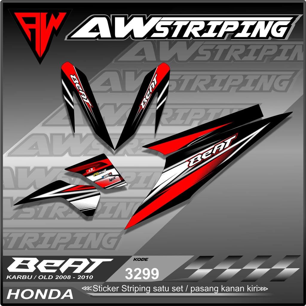 Jual Sticker Striping Lis Variasi Beat Old / Beat Karbu 2008-2010 Semi ...