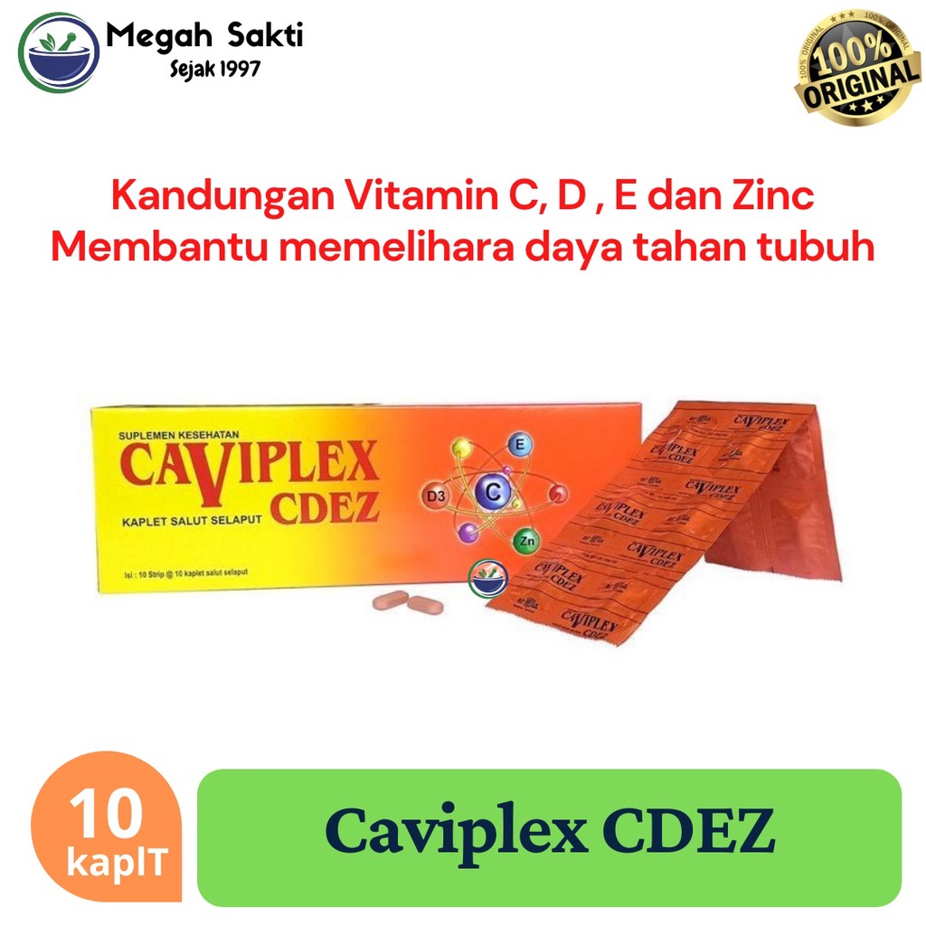 Jual Caviplex CDEZ isi 10 kaplet - Multivitamin C 500 mg D E dan Zinc ...