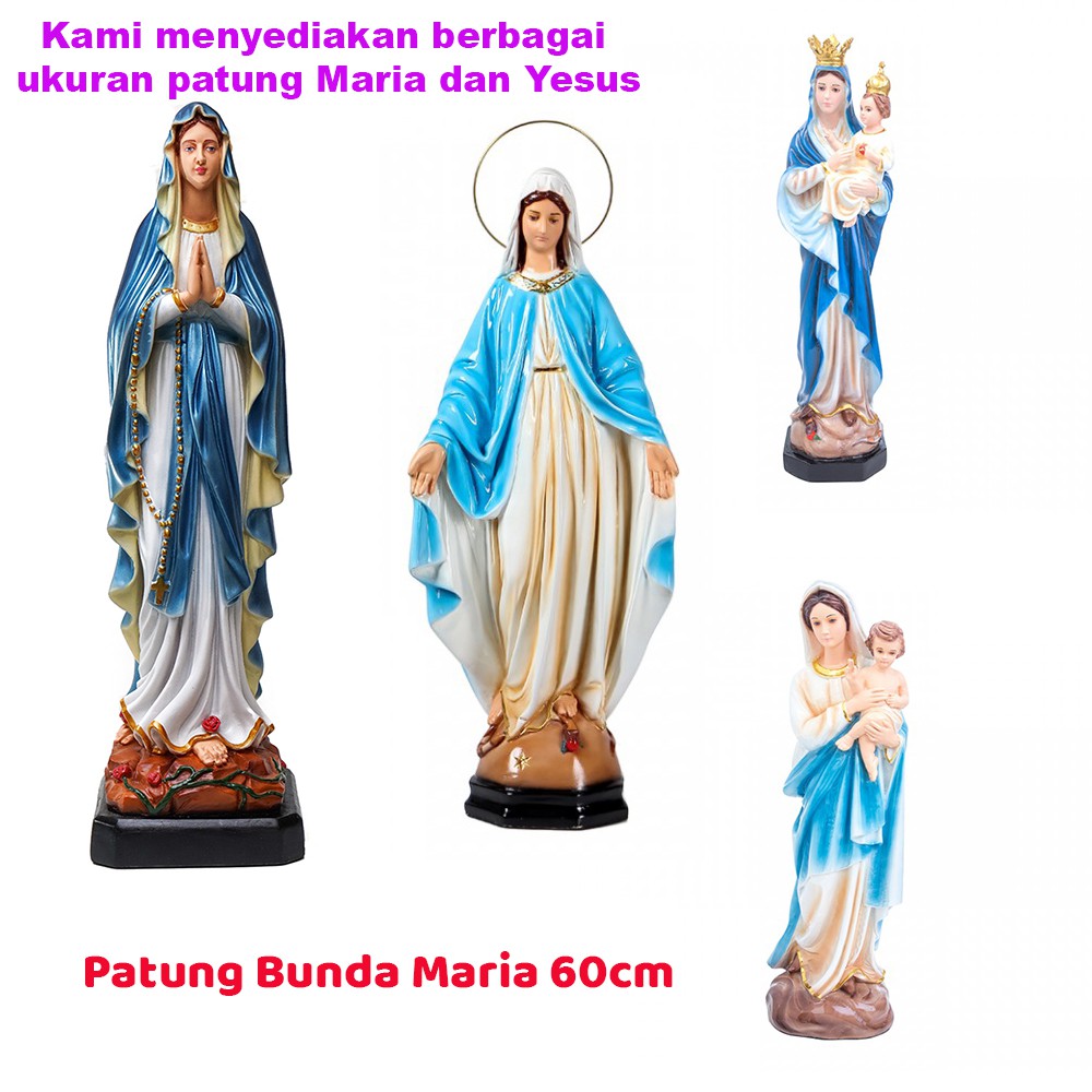 Jual Patung Bunda Maria Tangan Terbuka Mantila Putih 60cm | Shopee ...