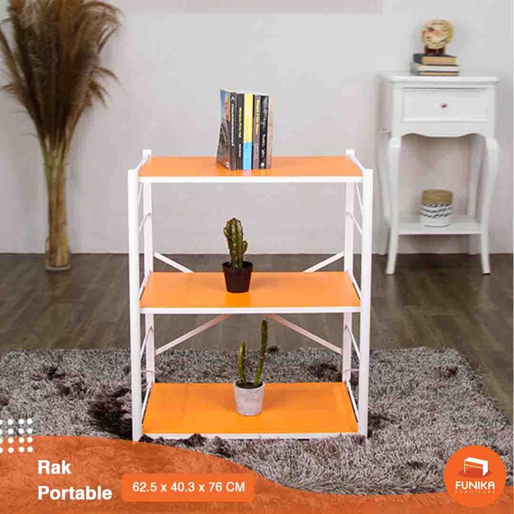Jual Funika 88188 - Rak Lipat Melamin 3 Tingkat Kaki Logam / Rak ...