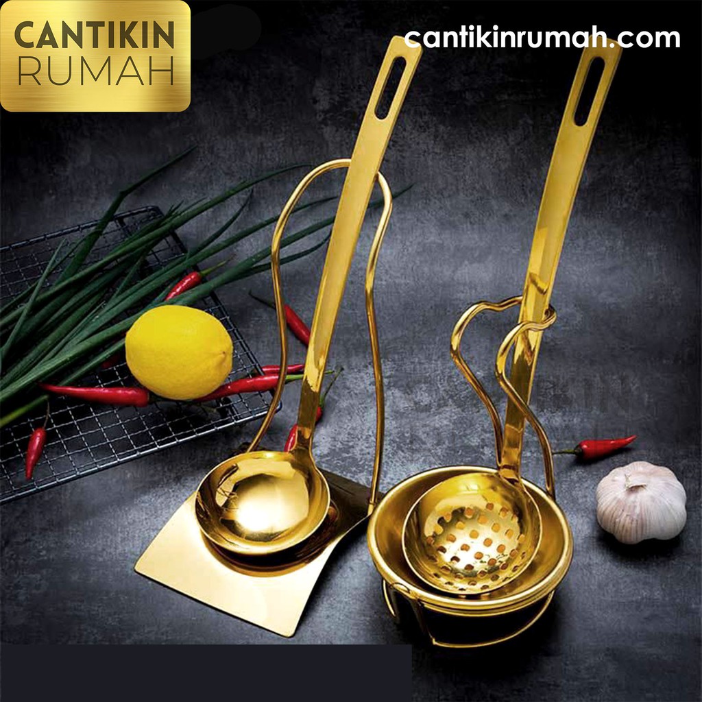 Jual CENTONG SENDOK SUP SET SARINGAN PREMIUM SOUP SPOON LADLE STAINLESS ...