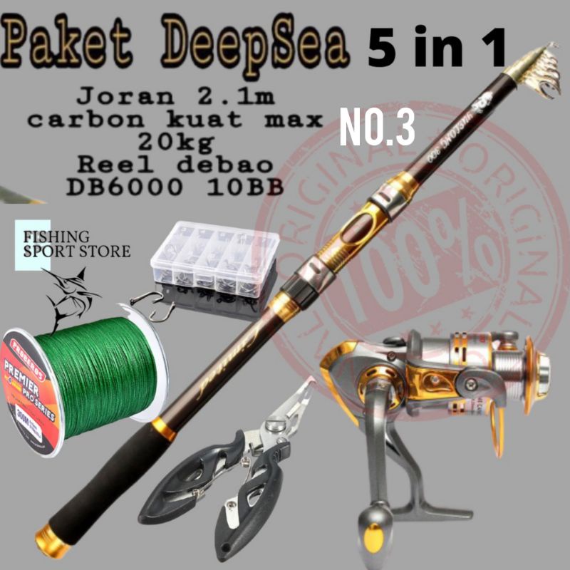 Jual DISKON COD Set Joran Pancing Laut Kekuatan 20kg Joran Pancing 210cm Reel DB6000 TERLARIS DI ...