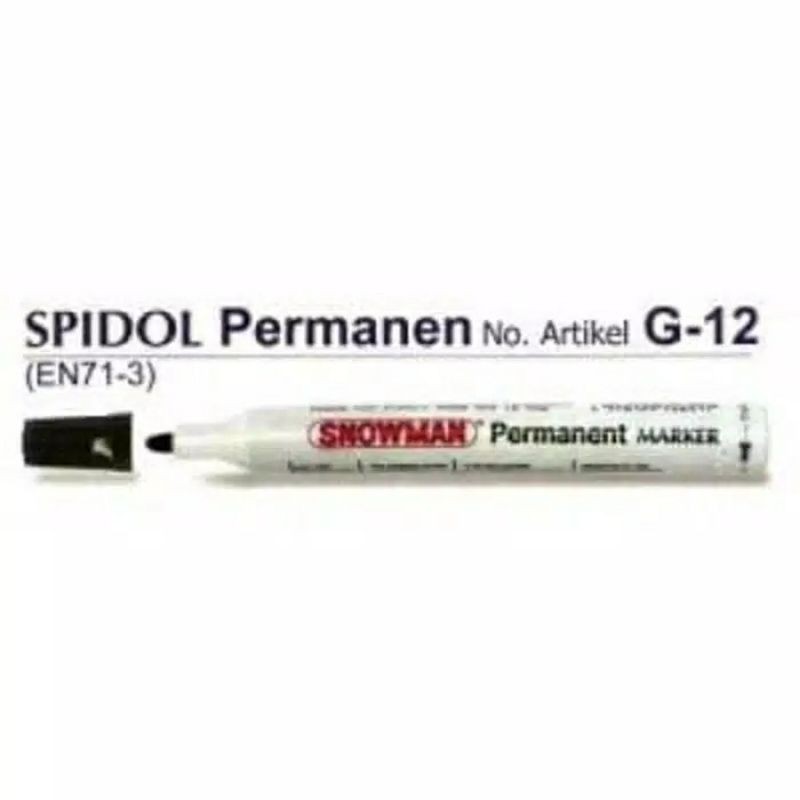 Jual Spidol SNOWMAN G-12 Black Permanent marker hitam HARGA 1Pcs SAJA ...