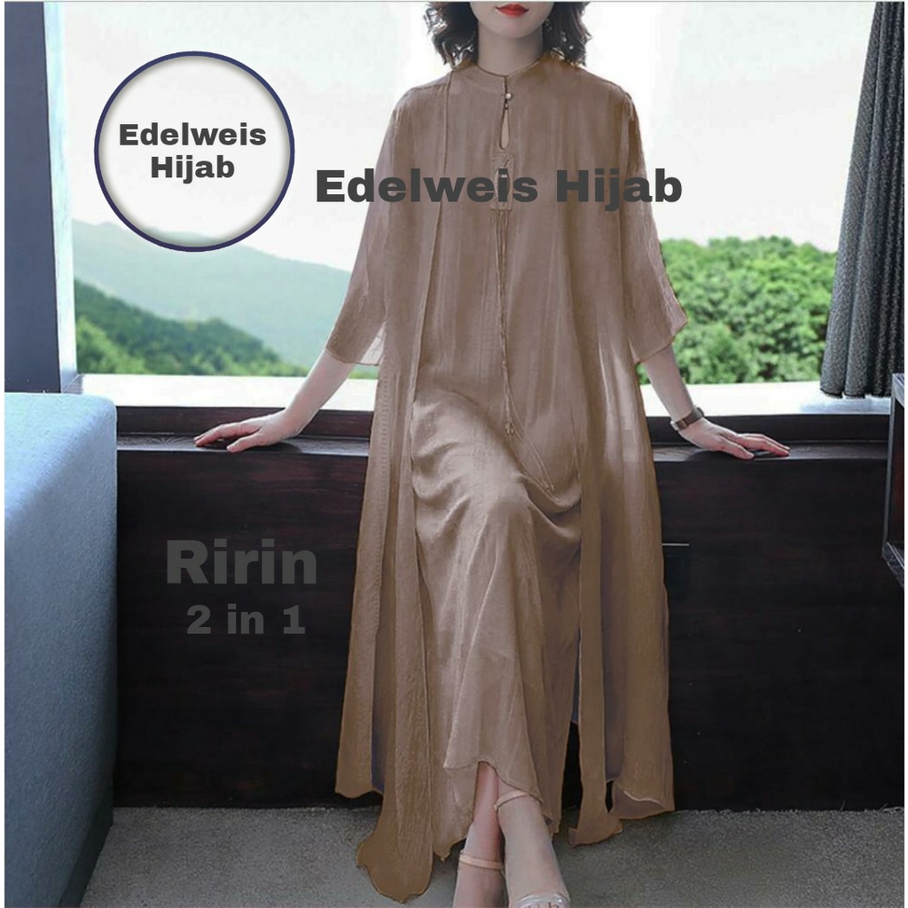 Jual GAMIS RIRIN 2 IN 1/GAMIS OUTER LEPAS PASANG/GAMIS MUSLIM TRENDI ...