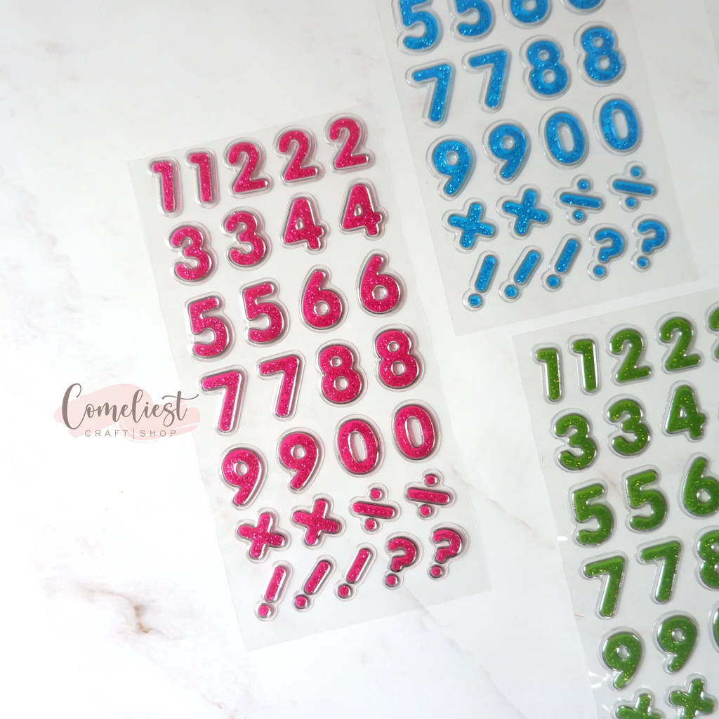 Jual STICKER ANGKA GLITTER TIMBUL LUCU | STICKER CRAFT KERAJINAN ...