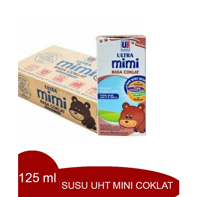 Jual Susu UHT ultra mimi kids 125 ml| rasa coklat | Isi 40 pcs | Shopee Indonesia