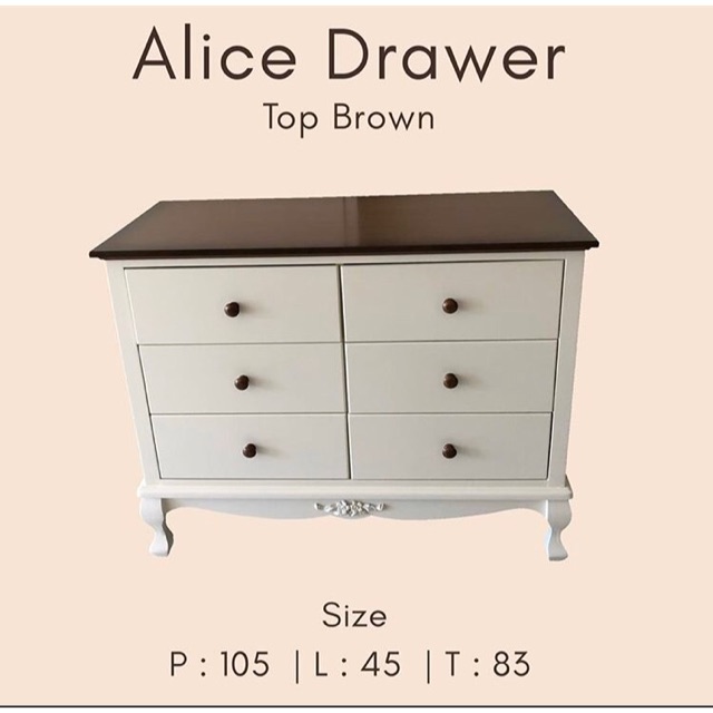 Jual Alice Drawer Brown White Ivory Simple Minimalis Meja TV Buffet ...