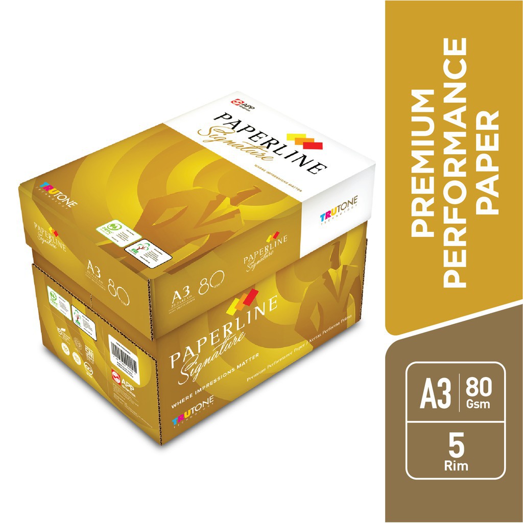Jual Paperline Signature Kertas Print & Fotocopy 80 GSM A3 - 1 Boks = 5 ...