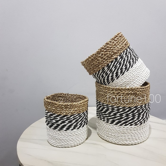 Jual Keranjang Anyaman Seagrass Cover Pot Tanaman Meja Vas Bunga A04 ...