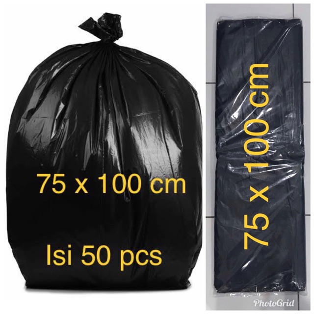Jual Kresek kantong plastik sampah hitam tebal besar 75 x 100 trash bag garbage bag jumbo ...