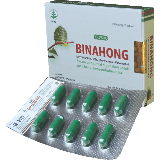 Jual Obat Herbal Luka Pasca Operasi Ekstrak Daun Binahong Asli Tazakka Original 20 Kapsul ...