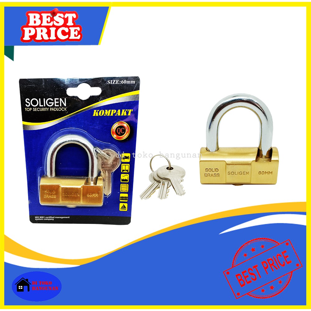 Jual Gembok Balok Soligen 60MM - Gembok Pagar - Gembok Rumah - Gembok ...