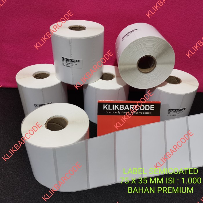 Jual LABEL BARCODE SEMICOATED 75 x 35 1LINE GAP CORE 1" (ISI 1.000 PCS ...