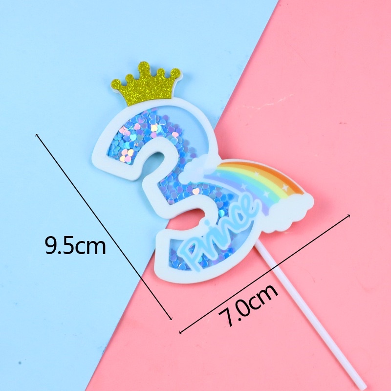 Jual TOPPER CAKE / TUSUKAN KUE PRINCE PRINCESS AWAN PELANGI RAINBOW ...