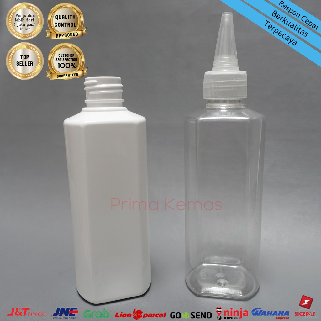 Jual Botol Cap Kerucut 200 ml - botol kosmetik - botol hair tonic ...