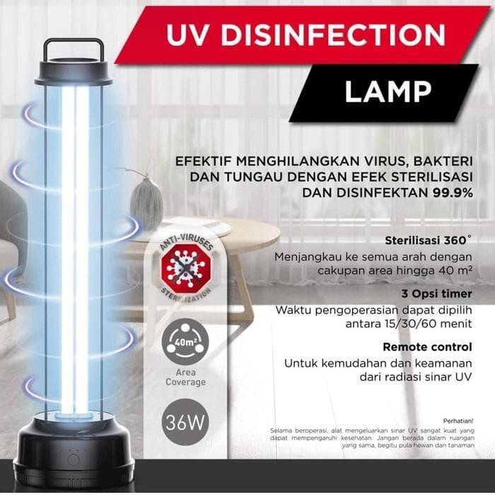 Jual Lampu UVC STERILIZER 36watt SET / Lampu UV Kuman Disinfectant Ozone | Shopee Indonesia