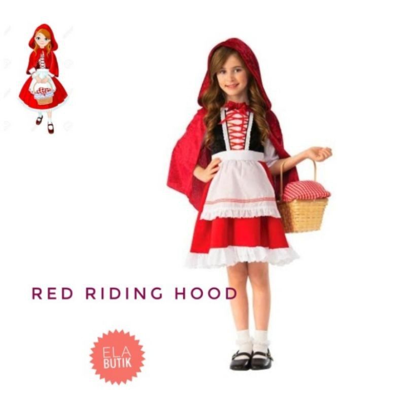 Jual kostum red riding hood-kostum halloween-si tudung merah-red riding ...