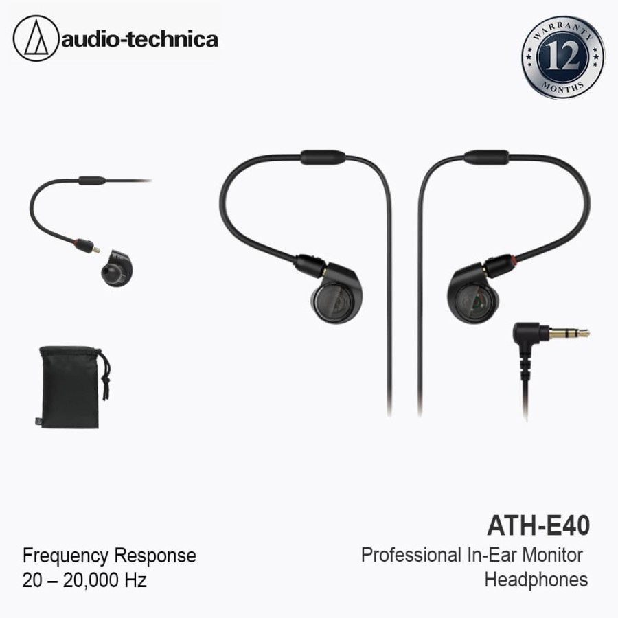 Jual Audio-Technica ATH-E40 Professional In-Ear Monitor Earphone Black | Shopee Indonesia