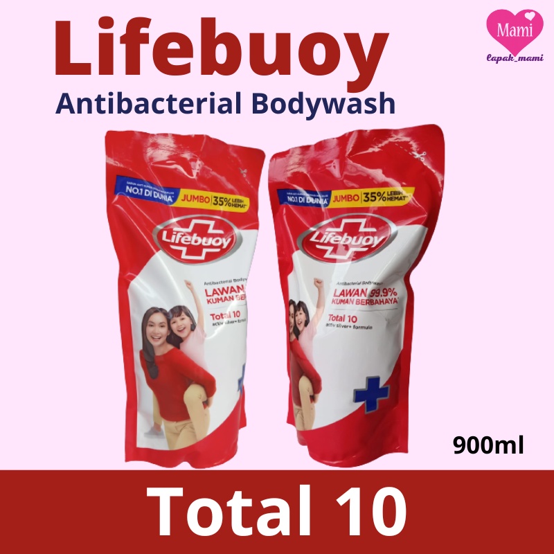 Jual Lifebuoy Antibacterial Bodywash Total 10 Refill 825ml / Sabun Mandi Cair Lifeboy Merah ...